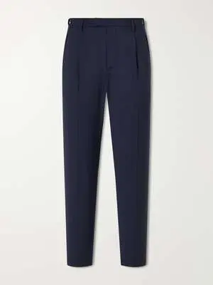 Barena Venezia Straight-leg Pleated Virgin Wool Suit Trousers - Navy