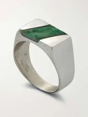 FOUNDWELL Vintage 1970s Sterling Silver Malachite Ring