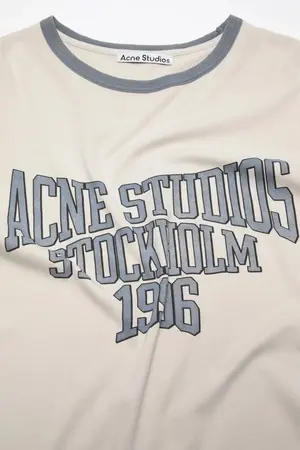 Acne Studios Graphic T-shirt - Off-white/grey Blue