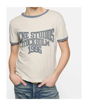 Acne Studios Graphic T-shirt - Off-white/grey Blue