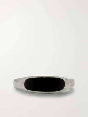 FOUNDWELL Vintage 1990s Sterling Onyx Ring - Silver