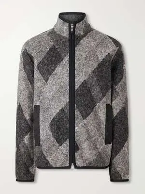 Moncler Checked Wool-blend Fleece Jacket