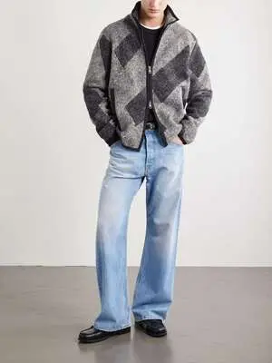 Moncler Checked Wool-blend Fleece Jacket