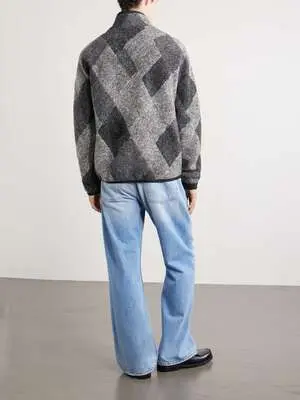 Moncler Checked Wool-blend Fleece Jacket