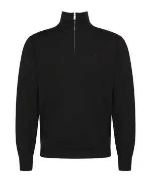 Calvin Klein Half Zip Mock Neck Sweater - Black