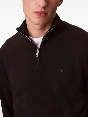 Calvin Klein Half Zip Mock Neck Sweater - Black