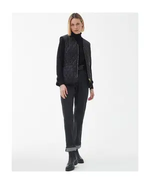 Barbour Zip-up V-neck Quilted Gilet - Black
