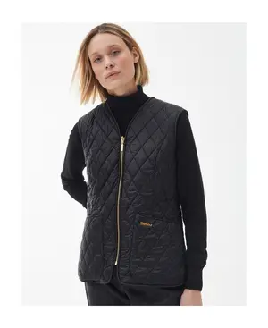 Barbour Zip-up V-neck Quilted Gilet - Black