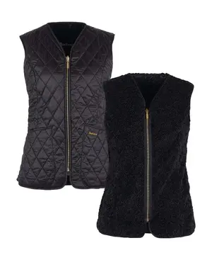 Barbour Zip-up V-neck Quilted Gilet - Black