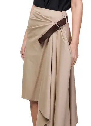 Loewe Cotton And Silk Belted Skirt
