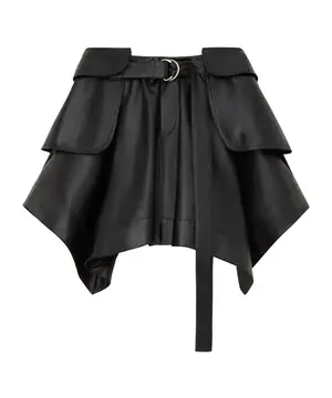 Loewe Leather Cargo Skirt - Black