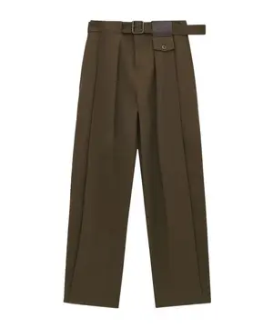 Loewe Cotton And Silk Straight-leg Trousers - Green
