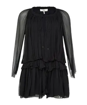 Chloé Mini Ruffled Dress - Black