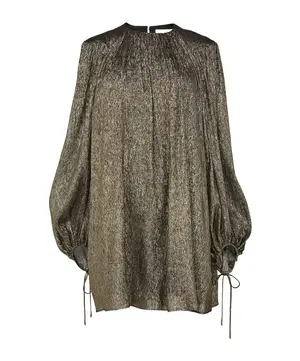 Chloé Metallic Mini Dress - Green
