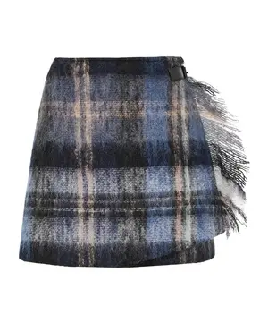 Loewe Plaid Pattern Mini Skirt