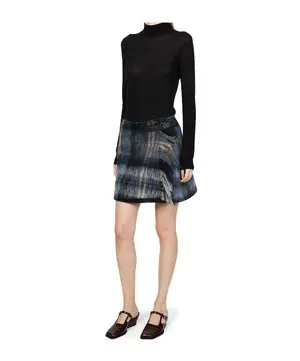 Loewe Plaid Pattern Mini Skirt