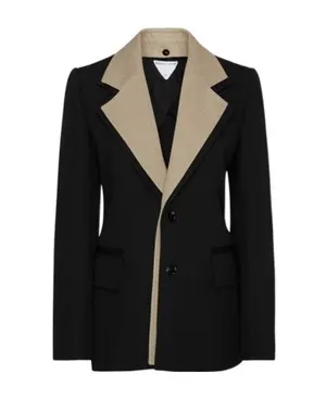 Bottega Veneta Single-breasted Long-sleeved Suit Jacket - Black