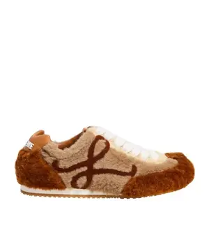 Loewe Ballet Runner 2.0 In Shearling Sneakers - Brown
