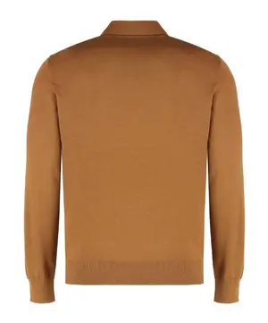Zegna Long Sleeved Knitted Polo Shirt
