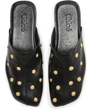Chloé Studded Leather Mules