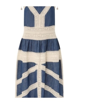 Zimmermann Awaken Denim Dress With Lace Details
