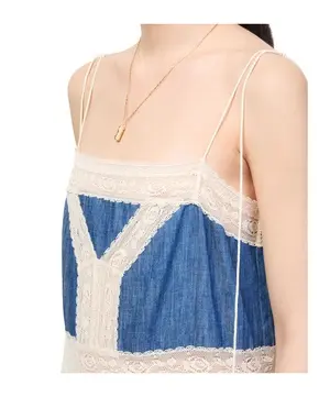Zimmermann Awaken Denim Dress With Lace Details