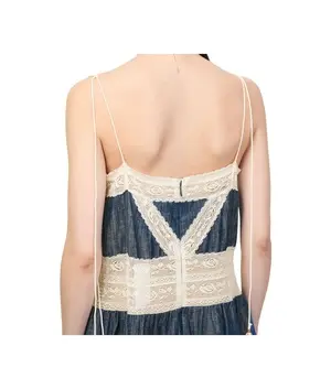 Zimmermann Awaken Denim Dress With Lace Details