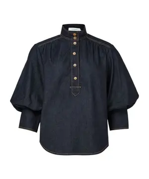 Zimmermann Billowing Denim Shirt - Black