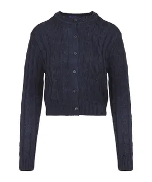 Ralph Lauren Cable Knit Cropped Cardigan - Navy