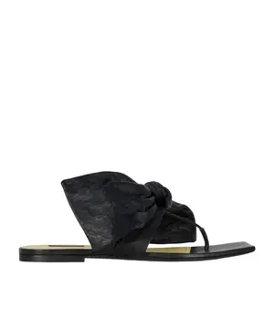 Givenchy Flat Sandals With Bow - Black