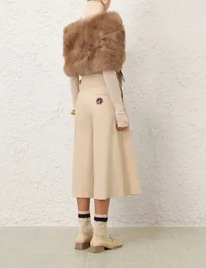 Zimmermann Valiant Wool Buckled Culotte - Cream