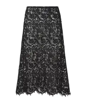 Fendi Macrame Lace A-line Skirt
