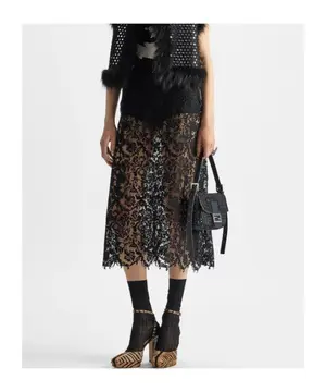 Fendi Macrame Lace A-line Skirt