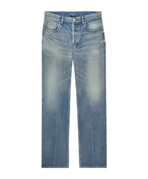 Saint Laurent Tapered Mid-rise Jeans - Genuine Medium Blue