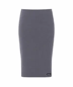 Miu Miu Stretch Poplin Skirt - Gray