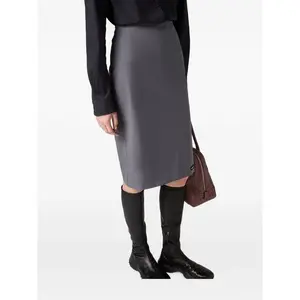 Miu Miu Stretch Poplin Skirt - Gray