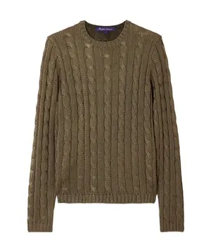 Ralph Lauren Cable-knit Crewneck Jumper - Moss Green