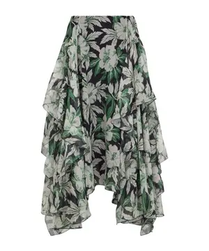 Loewe Floral Print Midi Skirt - Gray
