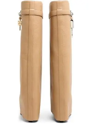 Givenchy Shark Lock Grained Leather High-top Boots