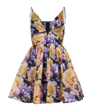 Zimmermann Luna V-neck Mini Dress - Nude