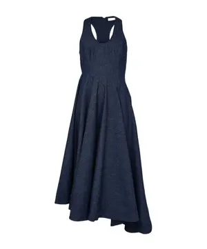 Zimmermann Denim Dress With Plunging Neckline - Blue