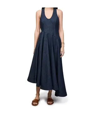 Zimmermann Denim Dress With Plunging Neckline