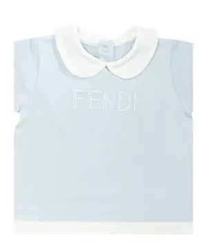 Fendi Logo-embroidered Peter Pan-collar Babygrow Set
