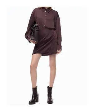 Pinko Wrap-style Long-sleeve Shirt Dress