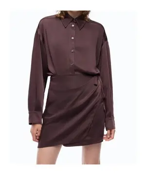 Pinko Wrap-style Long-sleeve Shirt Dress