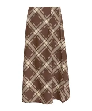 Max Mara Wool Twill Skirt - Brown