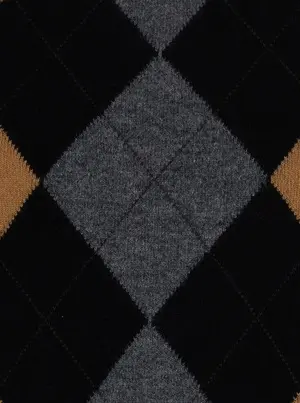 JUCCA Argyle Crew Neck Knitted Sweater