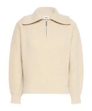 Max Mara Wool Zipper Turtleneck Sweater