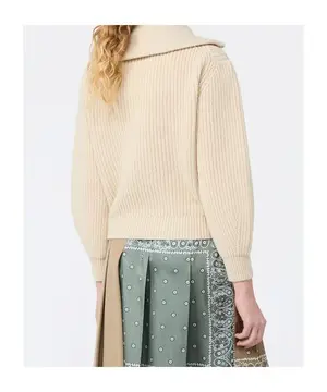 Max Mara Wool Zipper Turtleneck Sweater