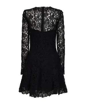 Ermanno Scervino Lace-overlay Long-sleeve Mini Dress